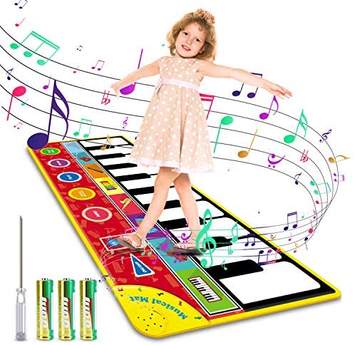 Magicfun Kids Musical Mat, Musical Piano Mat 8 Instrument Sounds 5 Play ...
